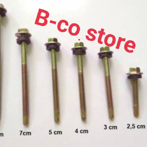 Jual baut rofing m12 x 25 ( 2,5cm) / baut atap / rofing kuning murah ...