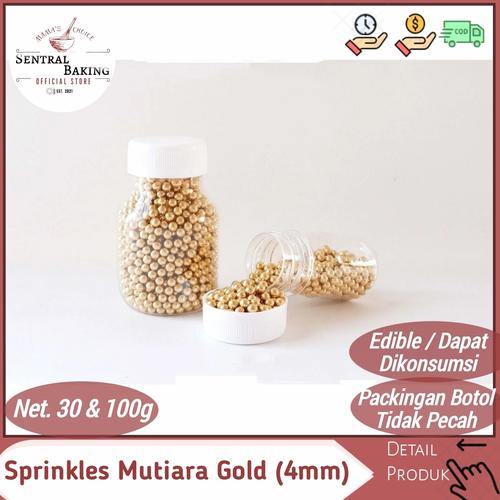 Promo Sprinkle Kue Mutiara Gold Emas 4mm / Springkel Kue / Springkle ...