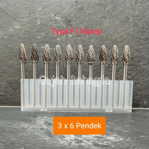 Jual Mata cuner 3mm x 6mm pendek type F Mata tuner Mata bor cun 3mm ...