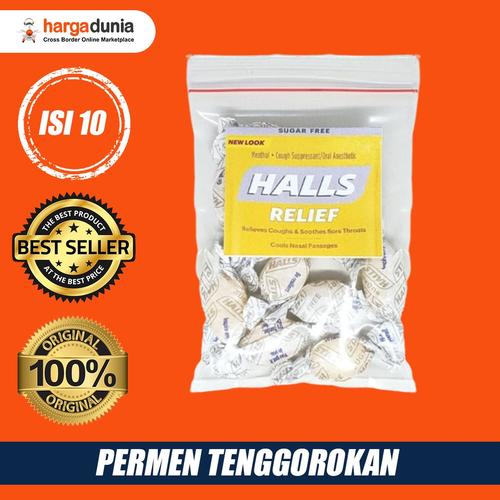Jual Halls Sugar Free Permen Batuk Pilek Tenggorokan - Honey Lemon isi ...