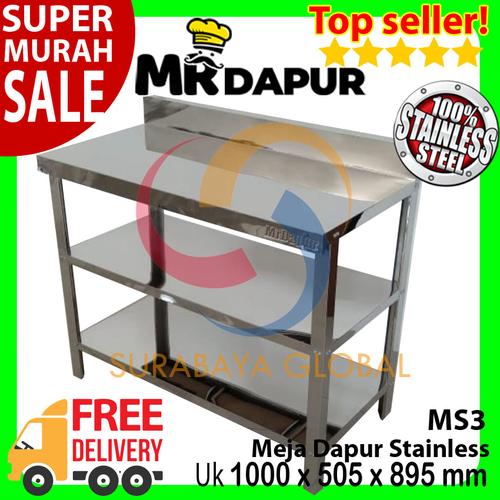 Jual Meja Dapur Stainless Steel Mr Dapur 3 Rak Serbaguna MS 3 Original ...