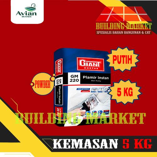 Jual DEMPUL WALL FILLER PLAMIR INSTANT GM-220 GIANT MORTAR 5 KG - Kota ...