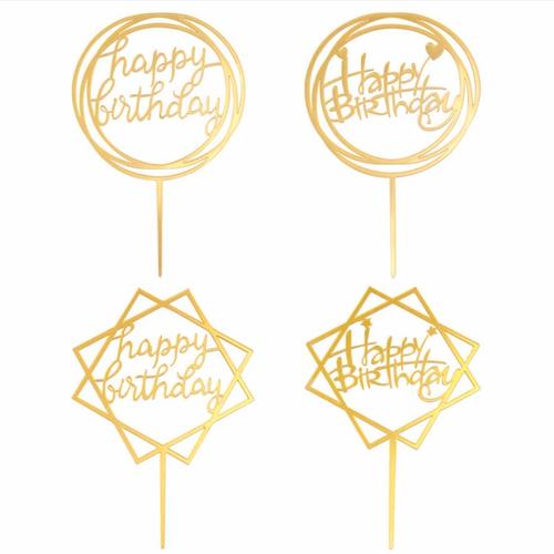 Jual topper cake happy birthday acrylic gold - bintang - Kota Medan ...