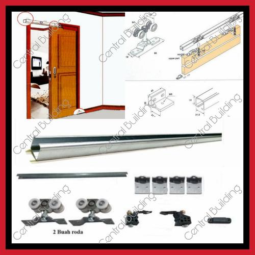 Jual REL PINTU GESER 3M/REL PINTU SLEDING 300CM PREMIUM COMPELTE RODA ...