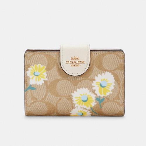 Jual Medium Corner Zip Wallet In Signature Canvas With Daisy Print ...