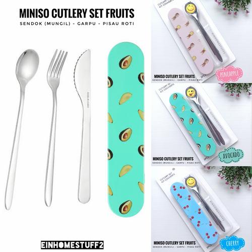 Jual Miniso Cutlery Set Fruits Sendok Garpu Pisau Roti Paket Alat Makan ...