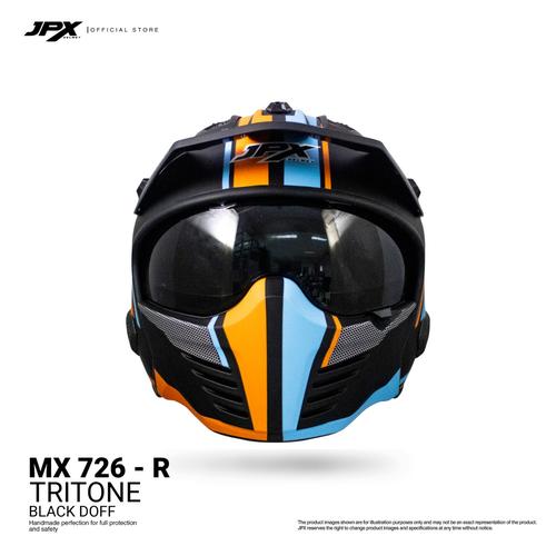 Promo Helm JPX Full Face MX-726R TRITONE - MX 01 - Pearl White/Red, XL ...