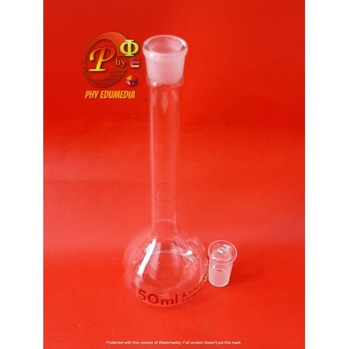 Jual volumetric flask/Labu Takar/Labu ukur tutup kaca iwaki 50ml - Kota ...