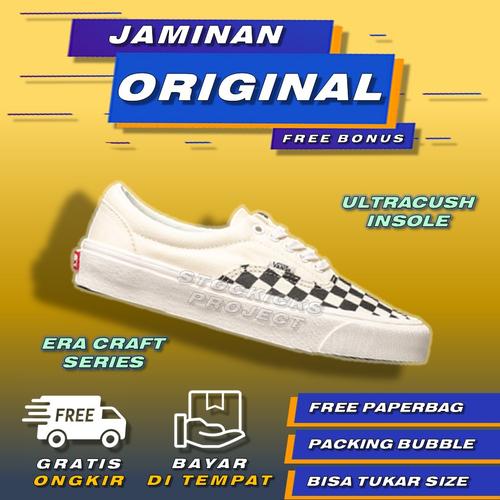 Promo Vans Era Craft Podium Checkerboard Black White Sepatu Vans Catur ...