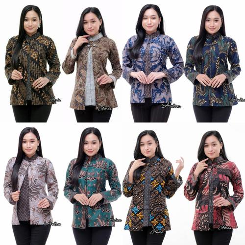 Jual Atasan Batik Kerja Wanita Modern Murah Model Elegan Original Bluse ...