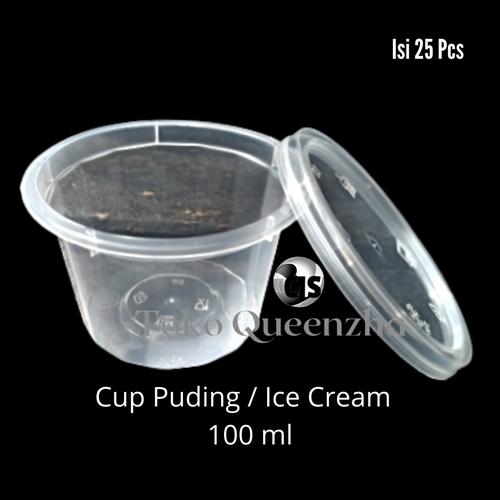 Jual Cup Puding 100 ml - Mini Cup Jelly Slime Ice Cream (25 Pcs ...