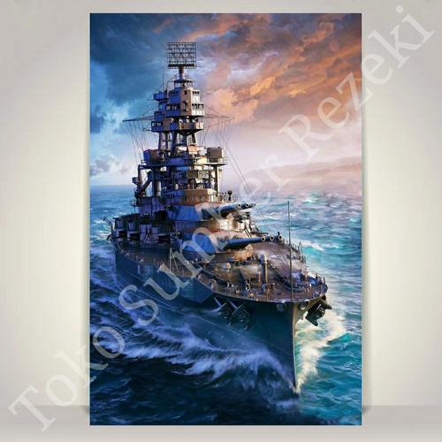 Jual Poster Lukisan Art Kapal Perang Perahu Ship War Kanvas Paper ...