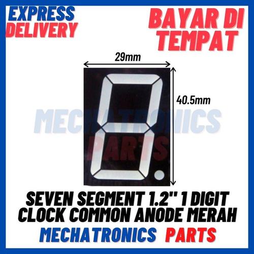 Jual SEVEN 7 SEGMENT 7 SEGMEN 1.2 INCH 1 DIGIT COMMON ANODE CA RED 10P ...