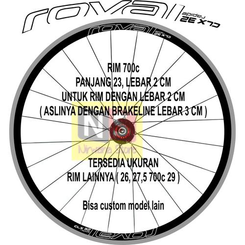 Jual Stiker Rim ROVAL CLX 32 Sticker Cutting Velg CLX32 RAPIDE Decal ...