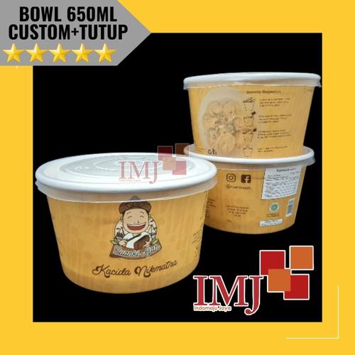 Jual CETAK PAPER BOWL 650ML+TUTUP SABLON PAPER BOWL 650 ML PRINTING ...