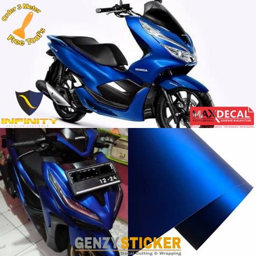 Jual stiker skotlet biru chrome matt sticker biru metalik doff - Kab ...