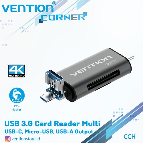 Jual VENTION USB 3.0 Card Reader All in One USB C USB A Micro USB SD TF ...