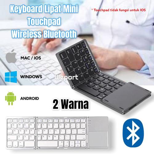 Jual Keyboard Wireless Bluetooth Foldable Touchpad Portable Lipat 3 ...