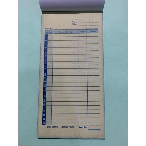 Jual NOTA KONTAN RANGKAP 2 UKURAN LEBIH PANJANG DAN KOLOM LEBIH BANYAK ...