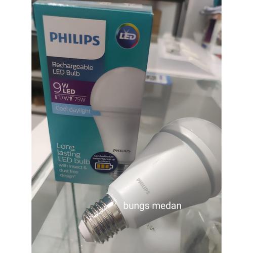 Jual LAMPU LED EMERGENCY ACDC Philips 9w 9 Watt BULB AC DC 9WATT PUTIH ...