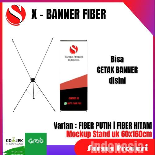 Jual X Banner Putih / Rollup banner / stand banner / x banner - Fiber ...