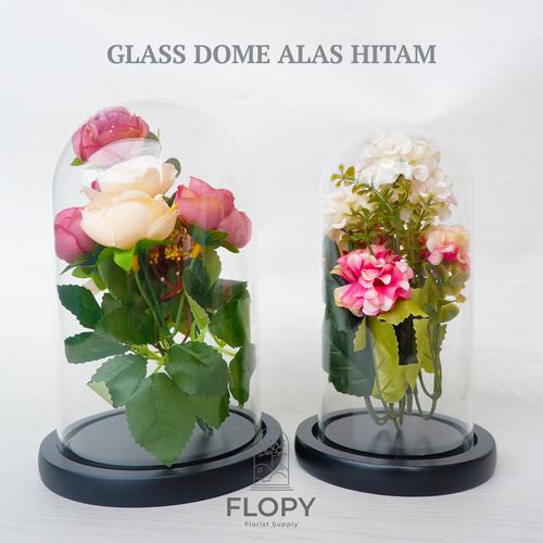 Jual Glass Dome Classic Alas Hitam / Flower Dome / Kubah Kaca Import ...