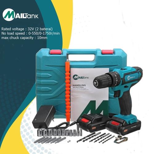 Jual NEW Mesin Bor Baterai Tembok Cordless Drill 32V SH190 MAILTANK ...
