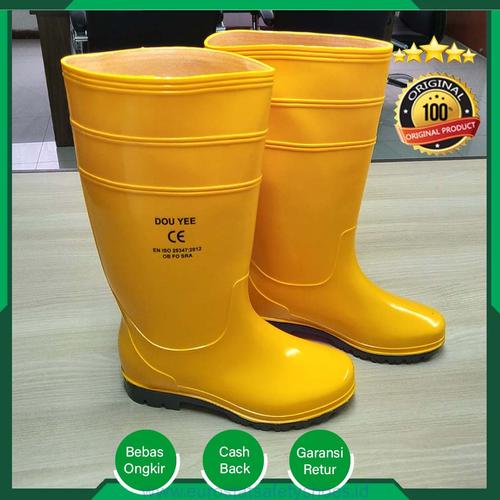 Jual Sepatu Boots Proyek APD Kuning Tinggi Bahan PVC Premium Tebal ...