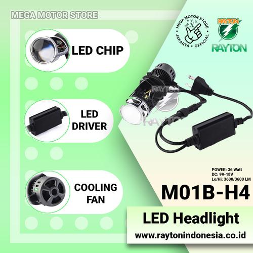 Jual Lampu Motor RTD RAYTON M01B-H4 Mini Projector LED ORIGINAL - Putih ...