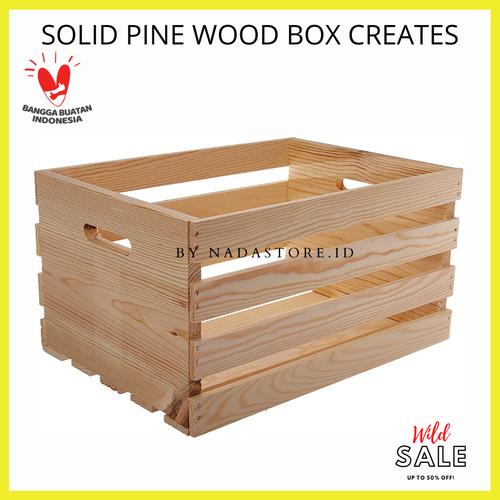 Jual Kotak kayu pinus penyimpanan serbaguna wooden box, Wooden Crates ...