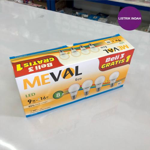 Jual LED MEVAL ECO (BELI 3 GRATIS 1) 11W 6500K Daylight/Putih - Kab ...