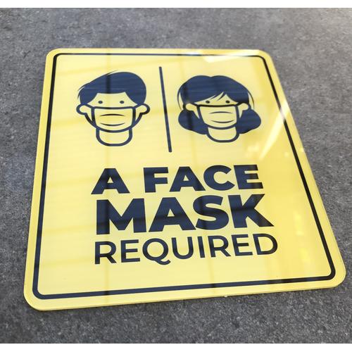 Jual rambu palang pakai masker face mask required sign signboard ...
