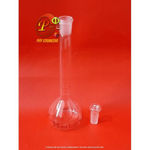 Jual volumetric flask/Labu Takar/Labu ukur tutup kaca iwaki 25ml - Kota ...