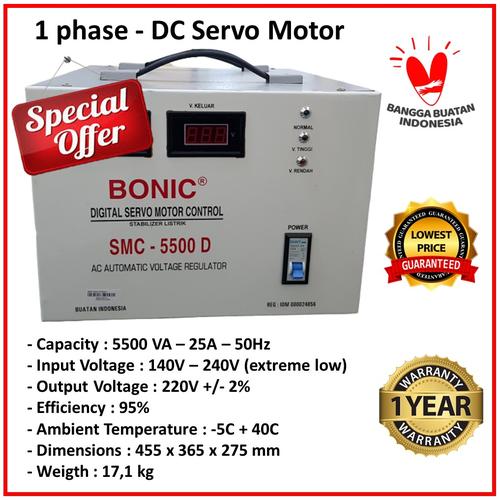 Jual AVR BONIC SMC 5500 VA Stabilizer Listrik Servo Motor Stavolt ...