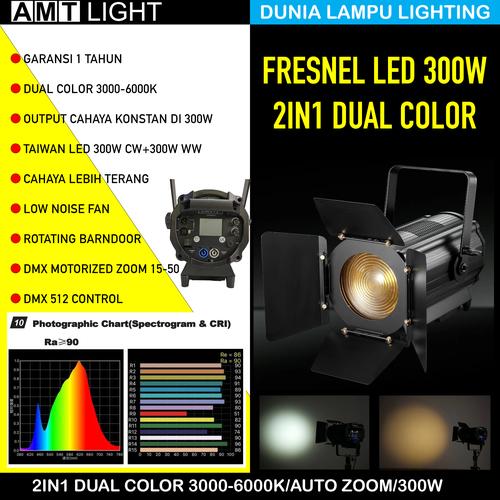Jual Fresnel LED 300W 2in1 3000-6000K Electronic Zoom Lampu Sorot ...