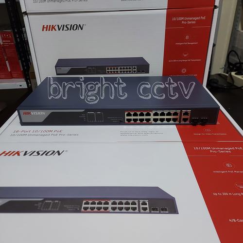 Promo SWITCH HUB POE HIKVISION 16 PORT + 2 Uplink Gigabit DS-3E0318P-E ...