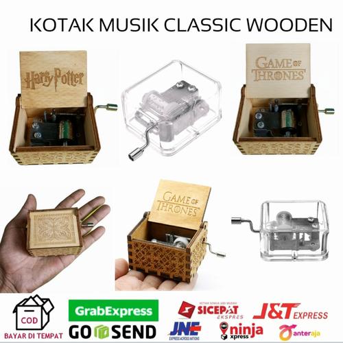 Jual music box kotak musik kayu putar manual klasik - Harry Potter ...