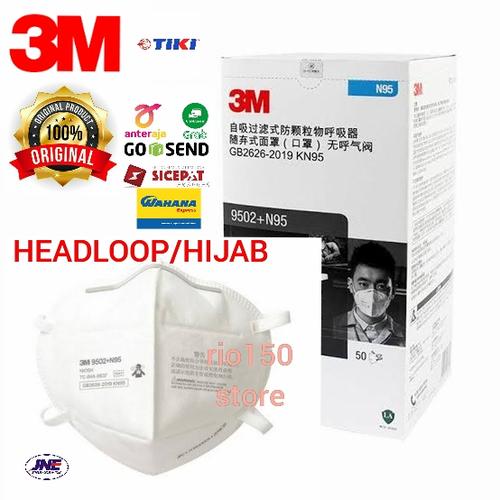 Jual MASKER KN95 N95 3M 9502+ HEADLOOP BISA HIJAB SETARA 9501V - Kota ...