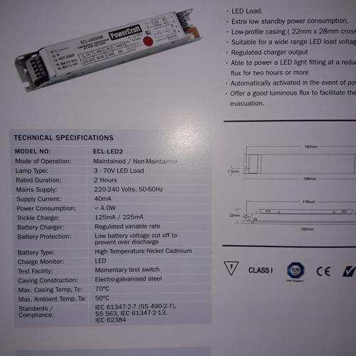 Jual POWERCRAFT NICAD EMERGENCY LED ECL-LED2/240 POWER CRAFT EMERGENCY ...