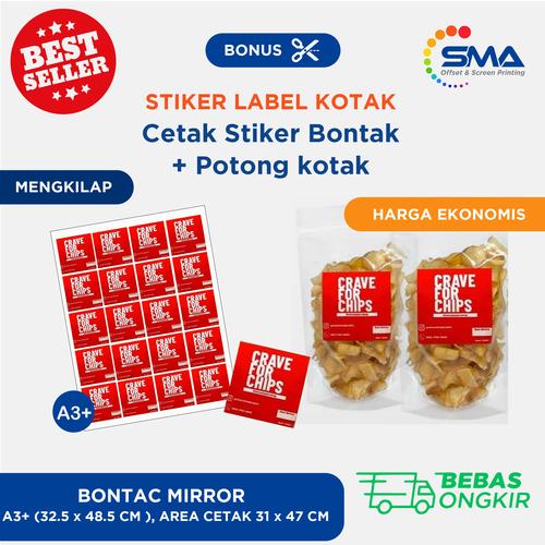 Jual Cetak Stiker label A3+ free potong/Stiker bontak chromo/Bontac ...