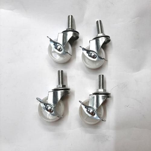 Jual roda nilon 2" baut rem drat m12 roda lemari roda meja roda etalase ...