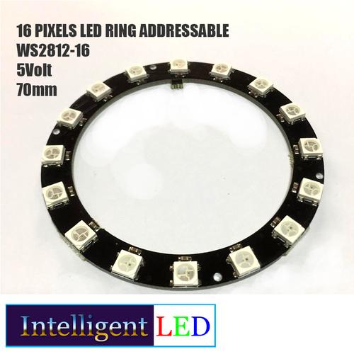 Jual LED Ring Addressable RGB 5V 16 Pixels LED support Arduino Dia 70mm ...