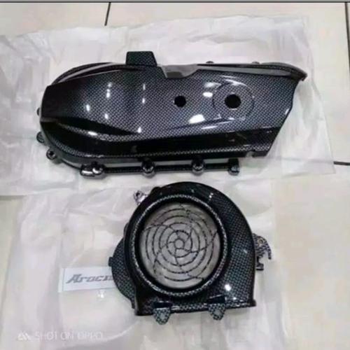 Jual cover cvt carbon plus cover kipas honda beat karbu & scoopy ...