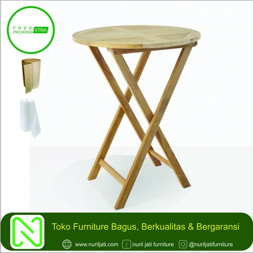 Jual Meja Piknik Lipat Bundar Kayu Jati | Meja Cafe - Kab. Jepara ...