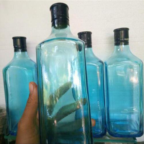 Jual botol kaca warna biru botol bekas minuman Bombay botol kaca kosong ...