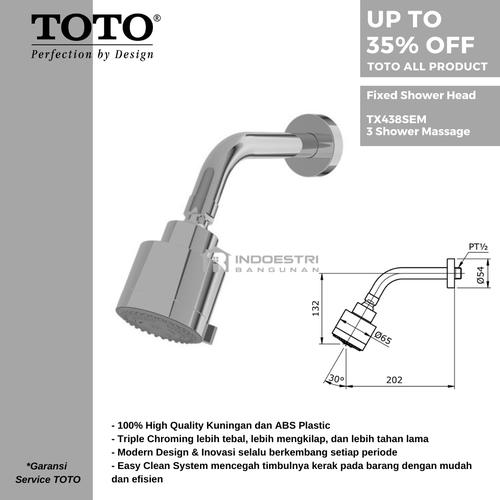 Promo Fixed Shower Head TOTO TX438SEM / Wall Shower TOTO (3S Massage ...