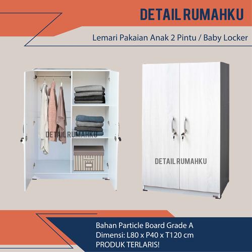Jual Lemari Pakaian Minimalis Anak/Lemari Baju Mini/Baby Locker Putih ...