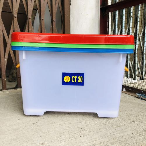Jual Kontainer Container Box plastik putih + roda ukuran 30 Liter (G ...