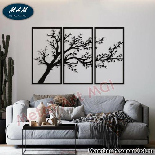 Jual Hiasan Dinding Mewah Besi Laser Cutting motif pohon - XL - 93 x ...