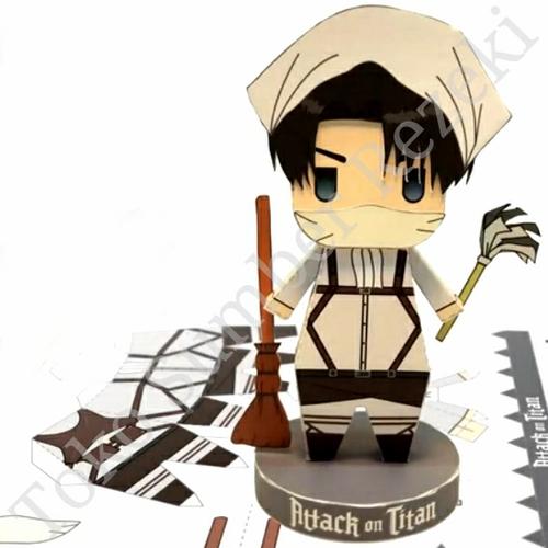 Jual Figure Nendroid Attack on Titan Levi Ackerman Cleaning Papercraft ...